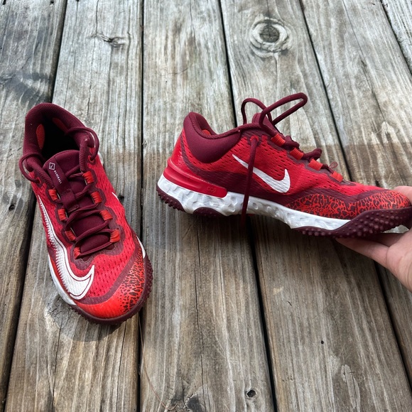 Nike | Shoes | Nike Red And White Sneakers Mesh Upper | Poshmark
